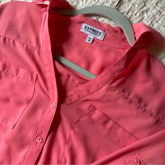 Express | Tops | Portofino Dress Shirt Pink Blouse | Poshmark